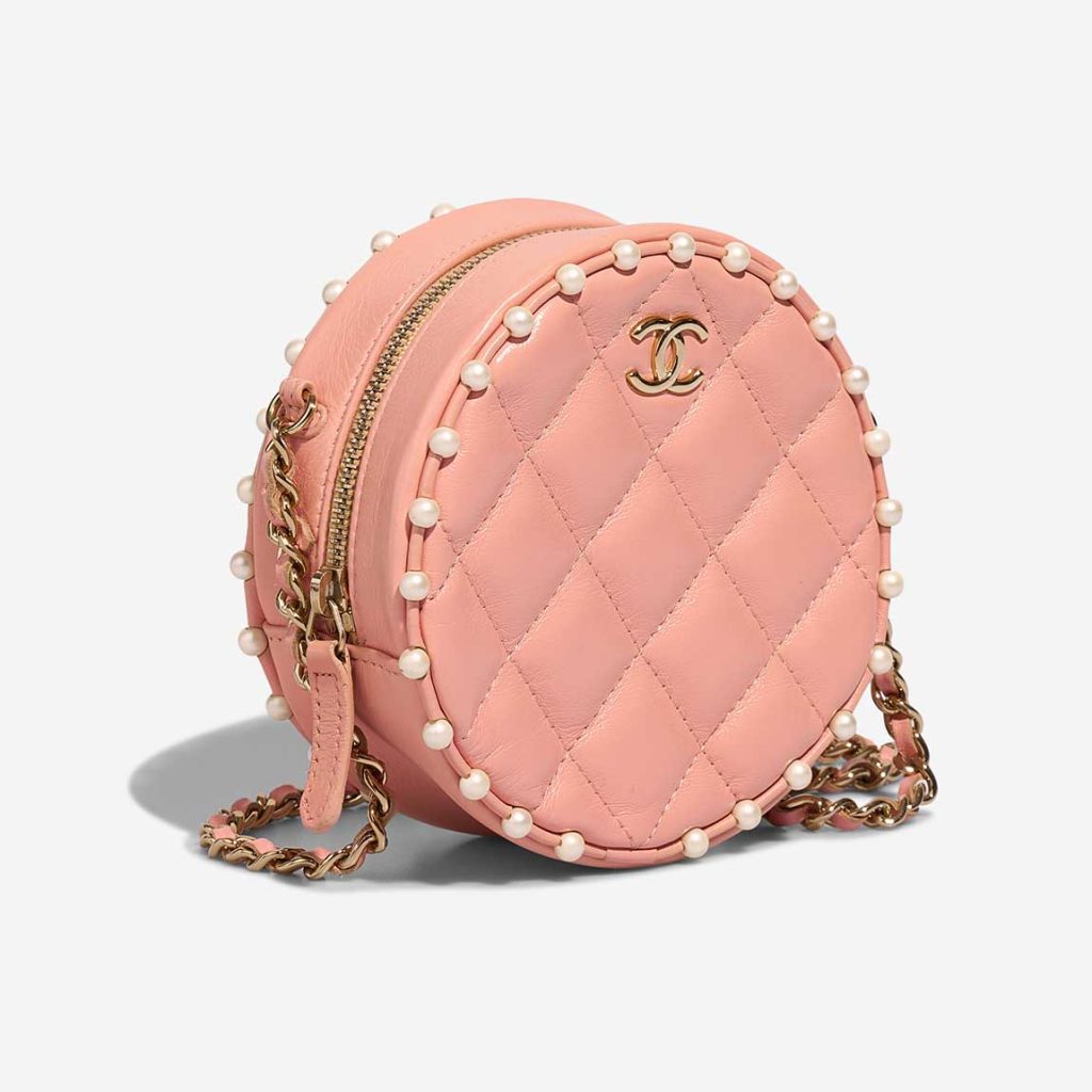 Chanel 19 Round Clutch Lamb Blush | SACLÀB