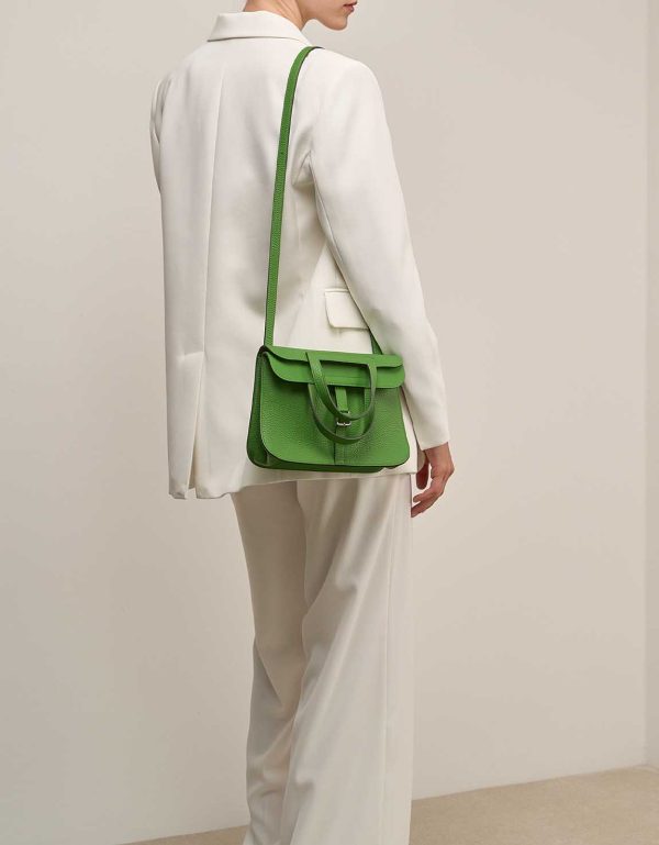 Hermès Halzan 25 Taurillon Clémence Vert Yucca | SACLÀB