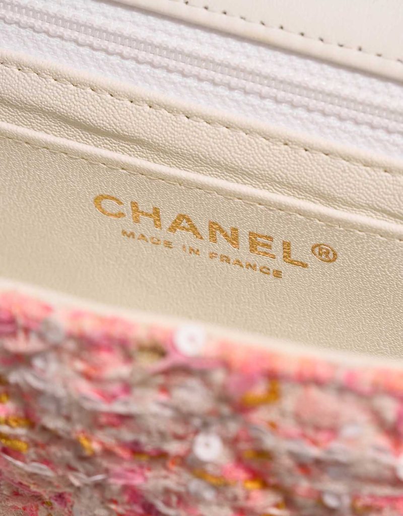 Chanel Timeless Mini Rectangular Tweed / Sequins Pink / Orange / White ...