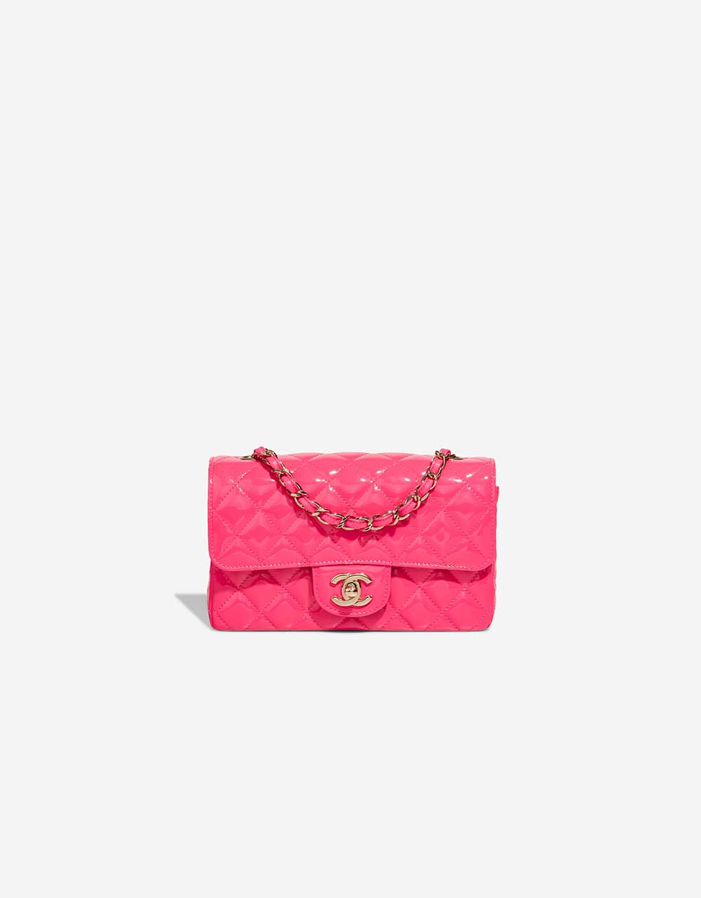 Chanel Timeless Mini Rectangular Patent Neon Pink | SACLÀB