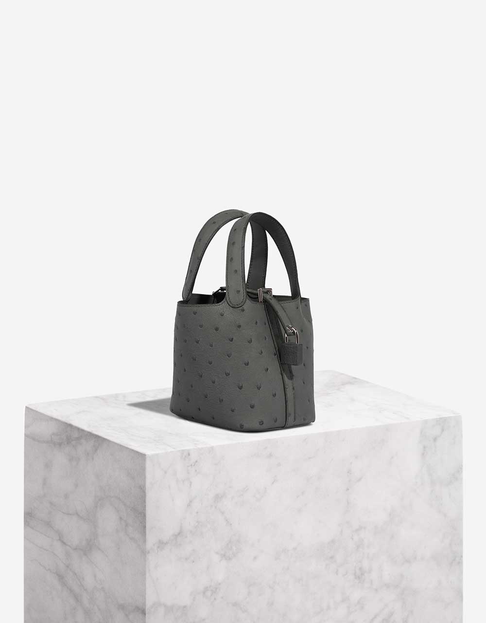 Hermès Picotin Micro Ostrich Vert Amande | SACLÀB