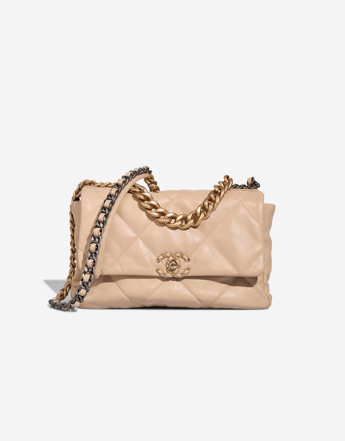 Chanel 19 Large Flap Bag Lamb Beige | SACLÀB