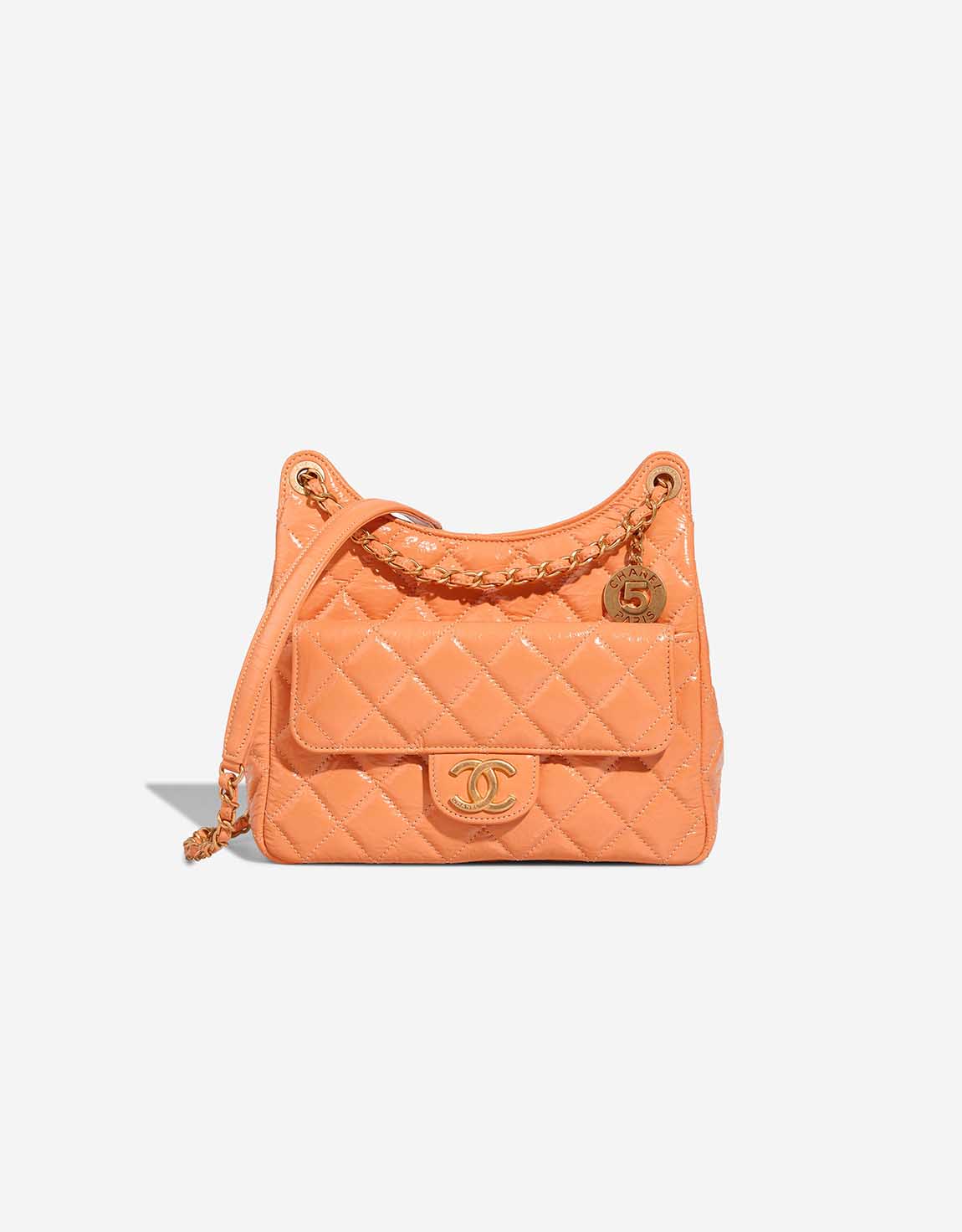 Chanel Hobo Patent Orange | SACLÀB