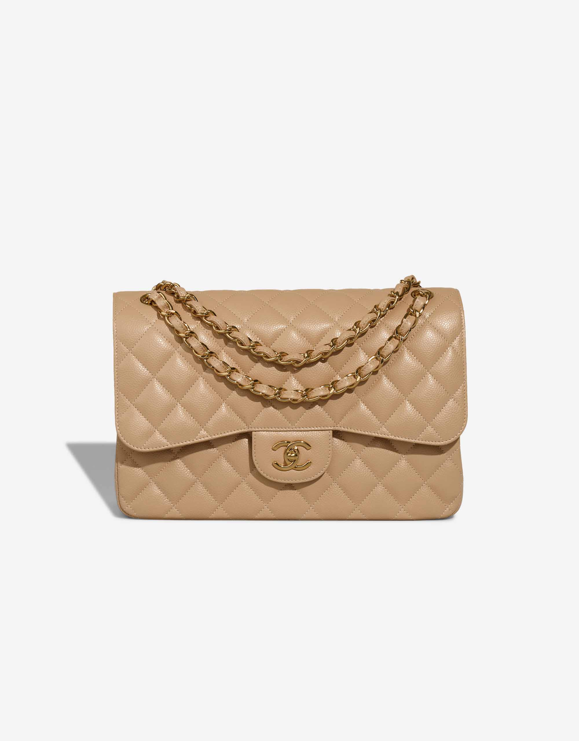 Chanel Timeless Jumbo Caviar Beige | SACLÀB