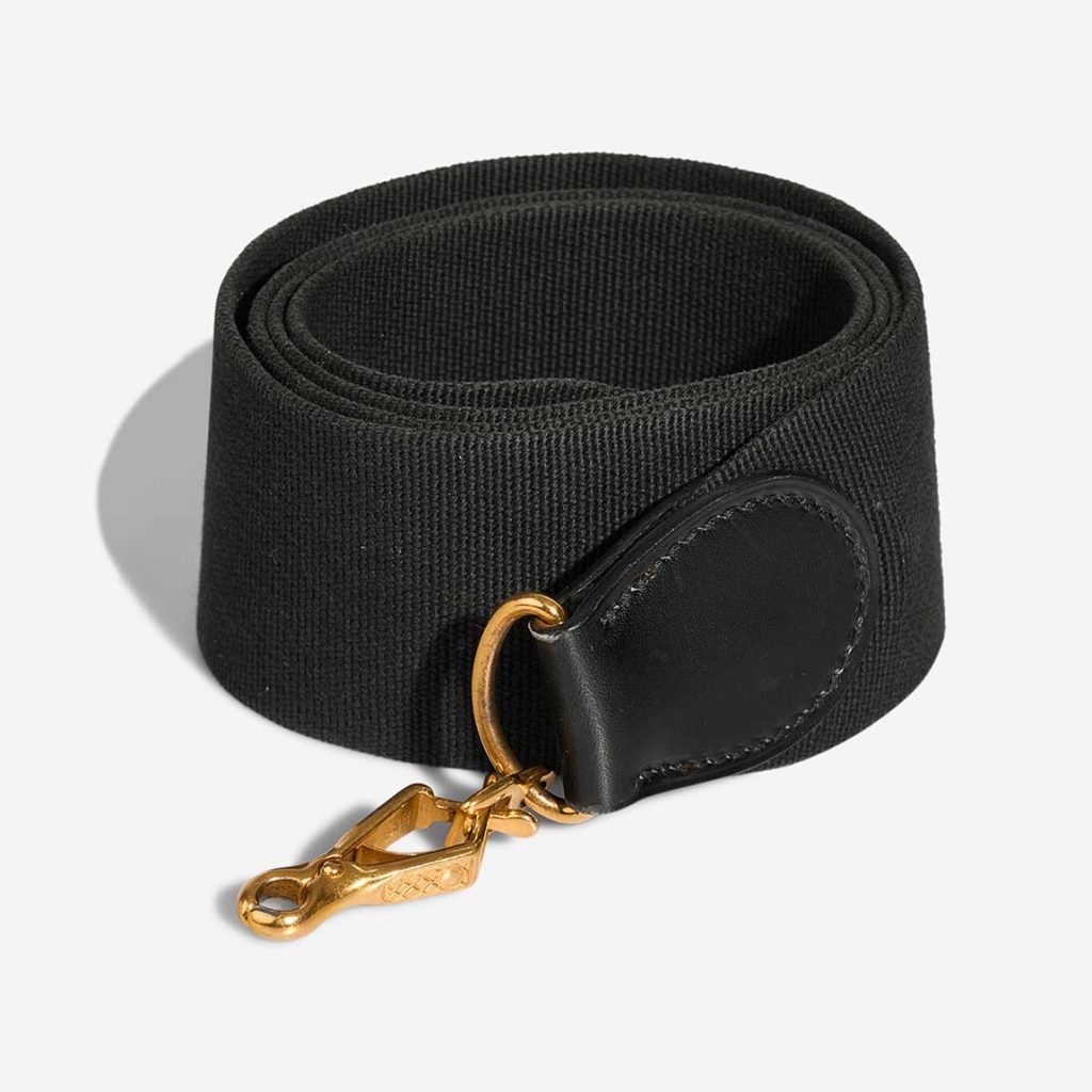 Hermès Kelly Strap Canvas / Box Black | SACLÀB