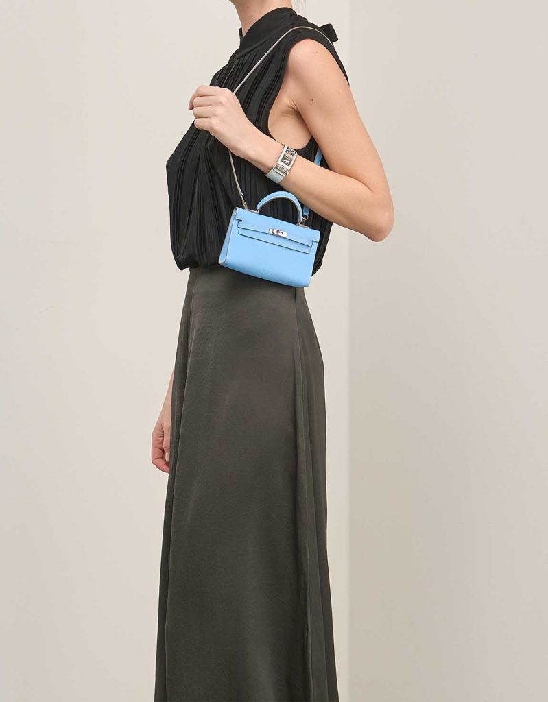 Hermès Kelly Micro Swift Blue Atoll | SACLÀB